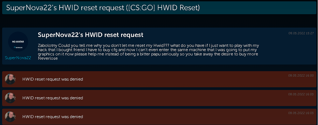 I would like to reset my Hwid - Problems - NeverLose.cc - Forum