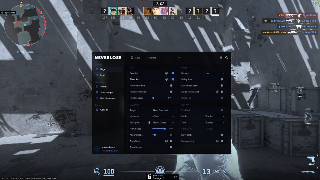 HELP Neverlose Cheat Menu Cannot Minimize While In Game - CS2 ...