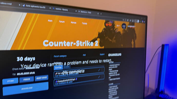 When I start it, something like this suddenly pops up - Problems ...