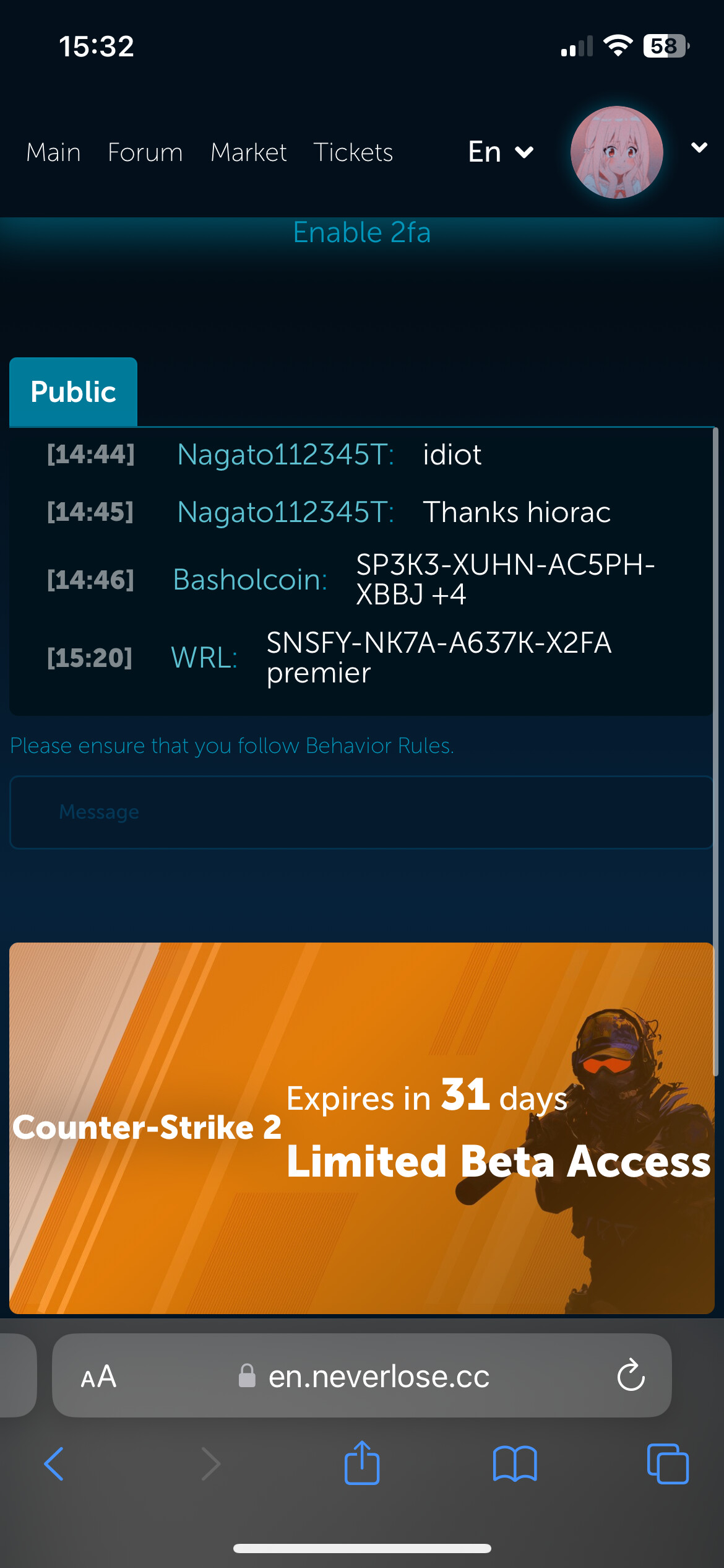 New users want to get NL CS2 BETA - English - NeverLose.cc - Forum