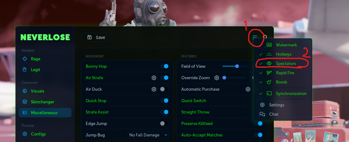 How to suspector list - Problems - Neverlose.cc - Forum